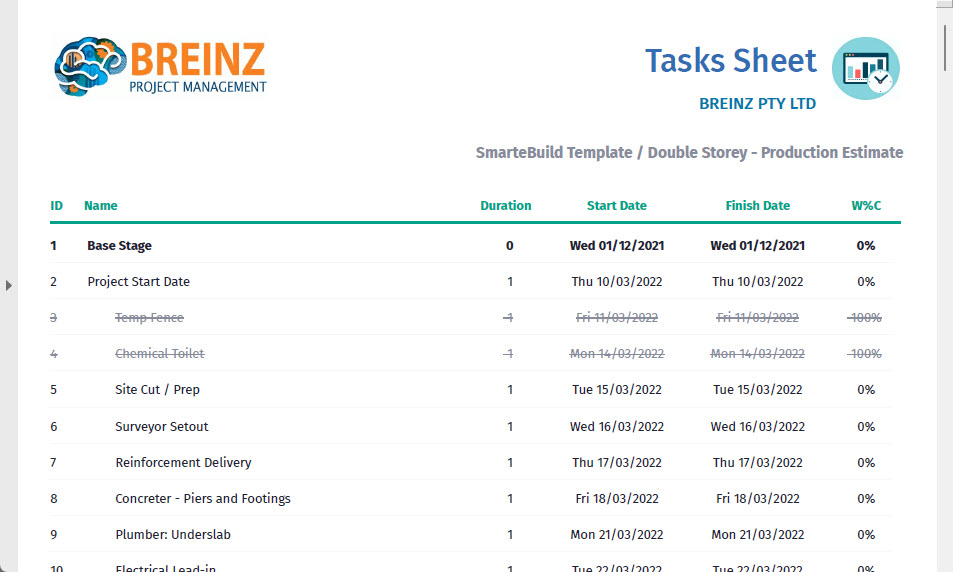 SmarteBuild Australian Construction Scheduling Software